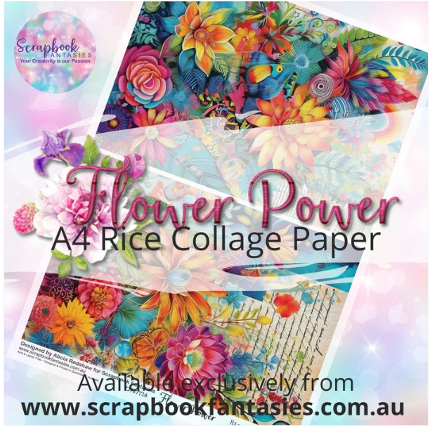 Flower Power A4 Rice Collage Paper - Colour-Pop Collage Halves 1 ...