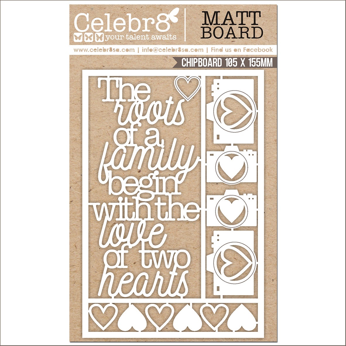 Celebr8 Chipboard - Our Story title & elements | Papercraft Palace