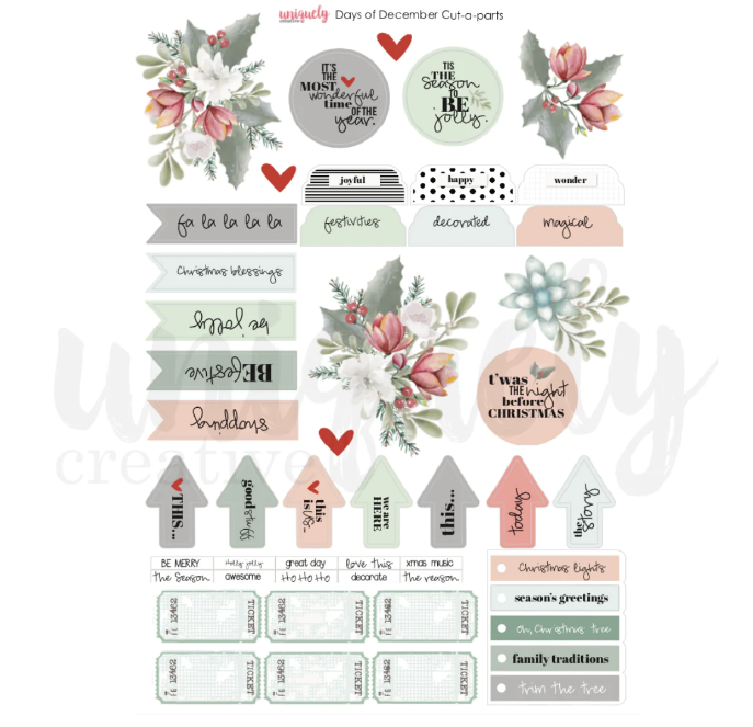 DAYS OF DECEMBER CUT-A-PART SHEET | Papercraft Palace